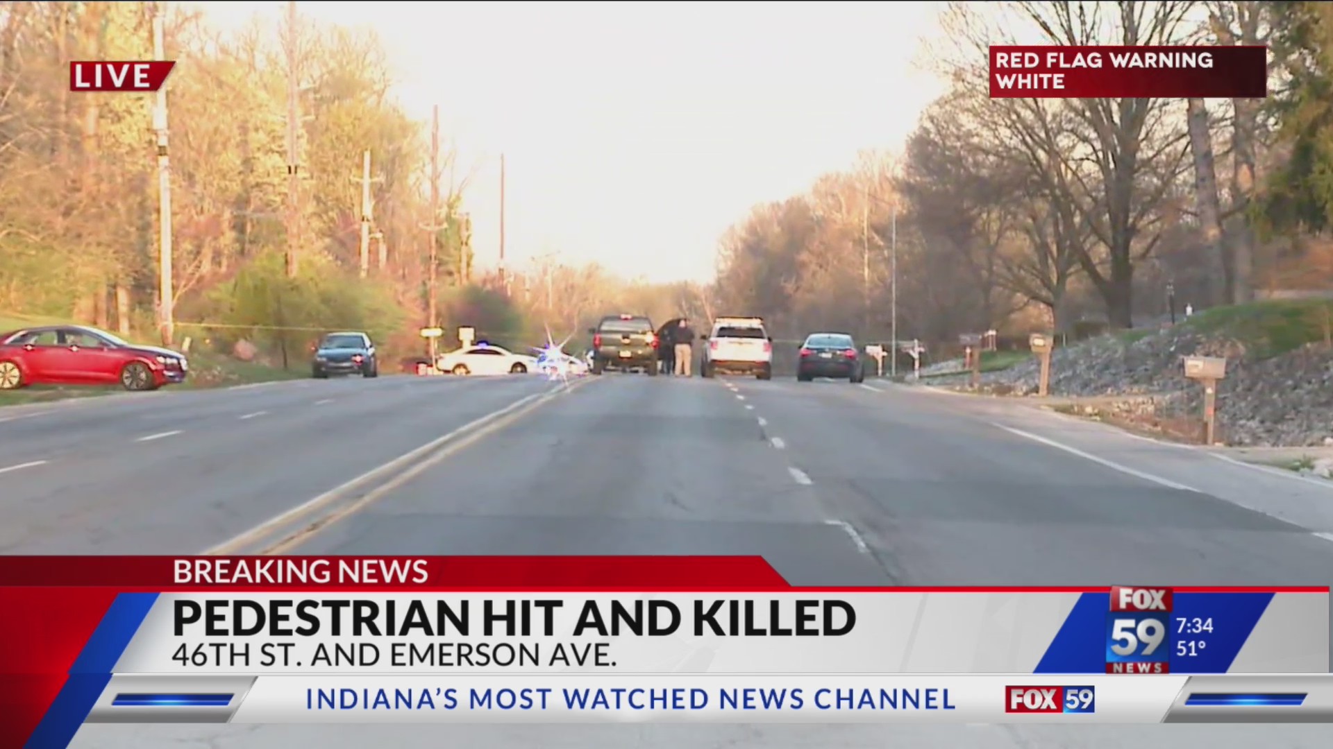 Pedestrian hit and killed at 46th and S. Emerson – Fox 59