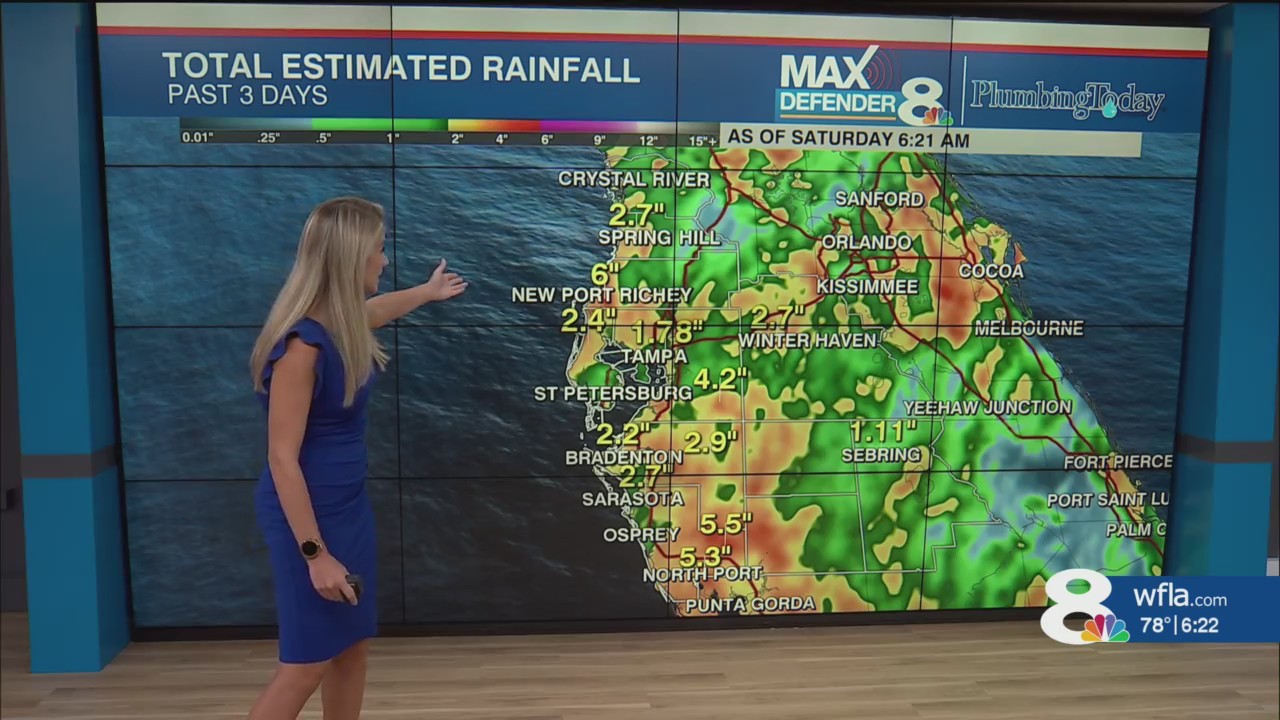Heavy rain at times Sat., a little drier Sun. – WFLA