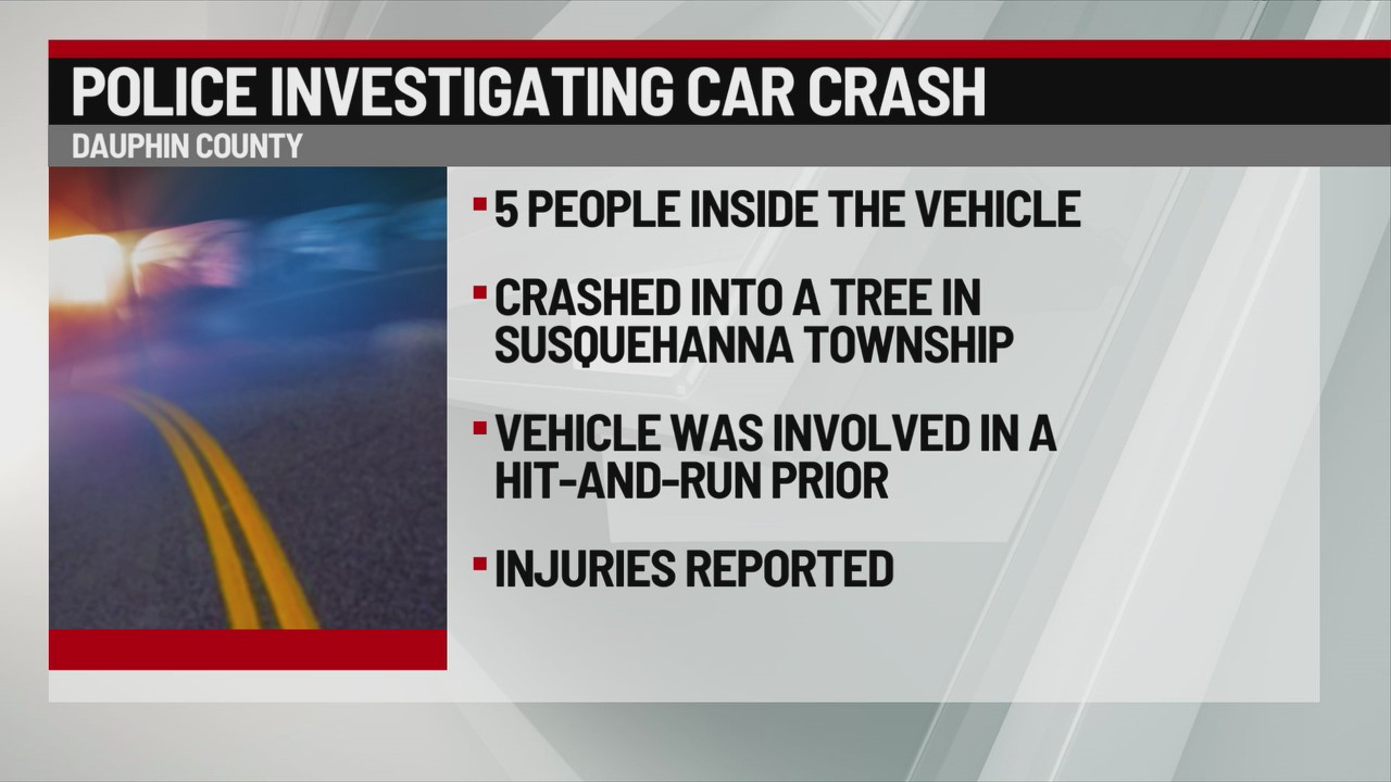Car Crashes Into Tree After Hit And Run Accident In Dauphin County Abc27
