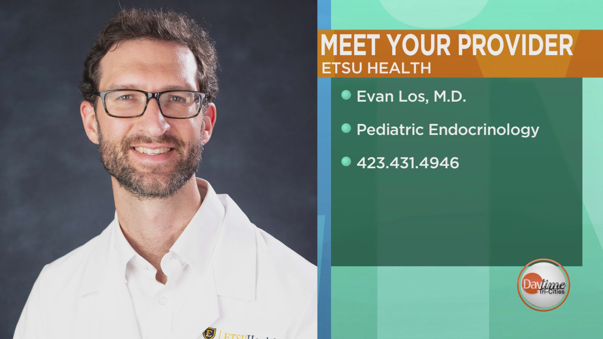 Meet Your Provider with ETSU Health: Pediatric Endocrinologist Dr. Evan ...