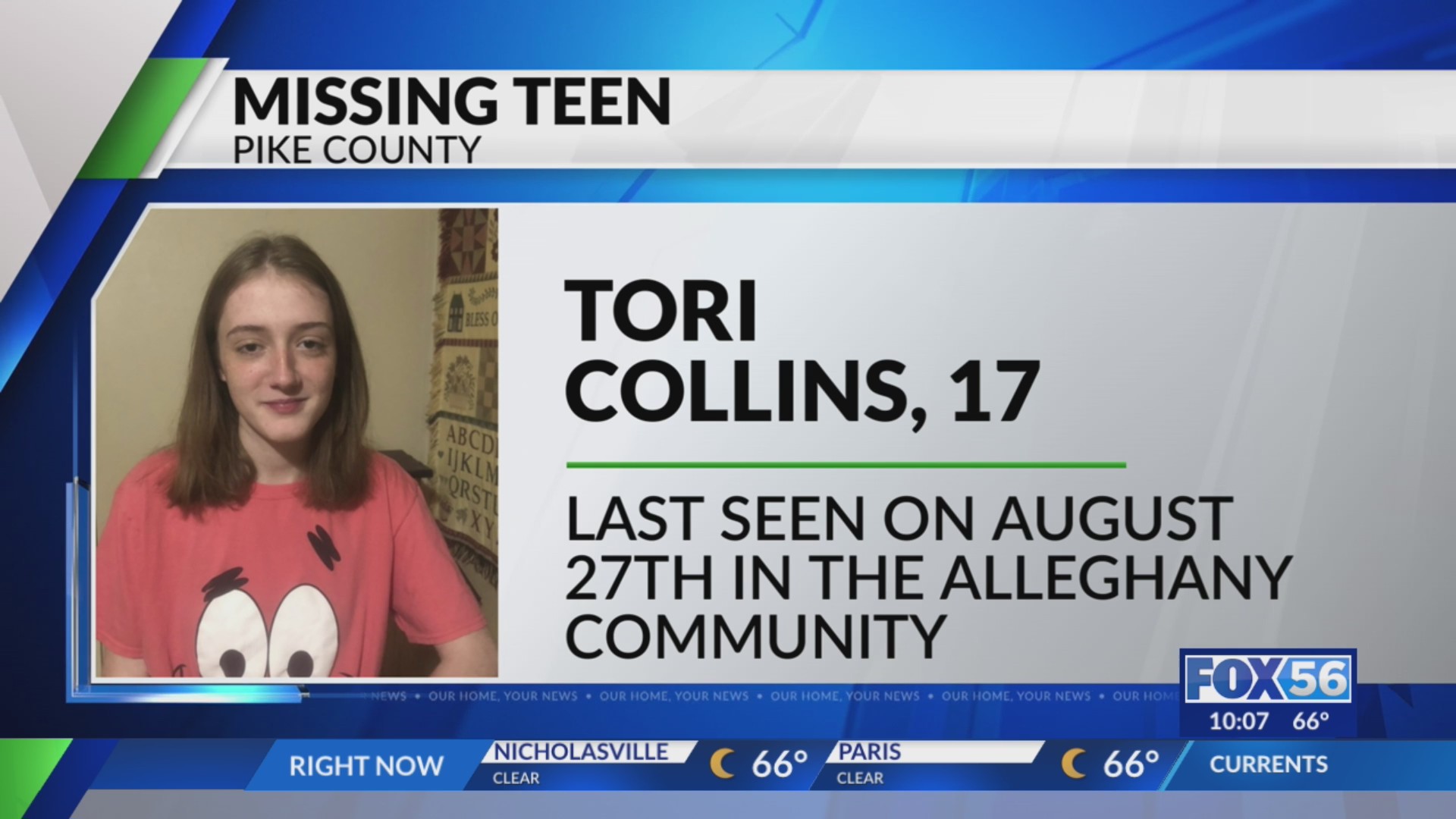 Pike County teen reported missing – FOX 56 News