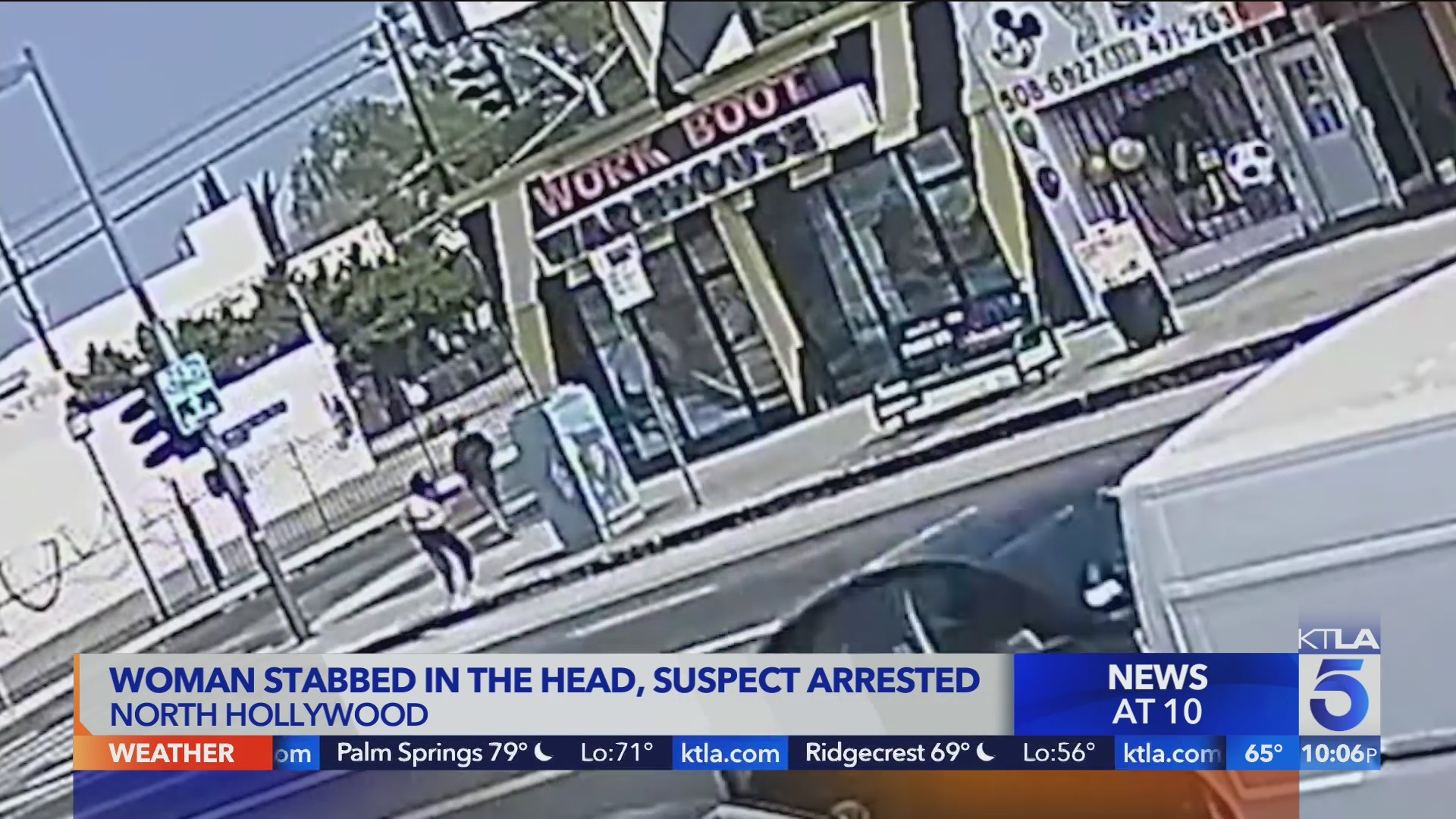 A homeless man attacks woman with scissors in North Hollywood – KTLA