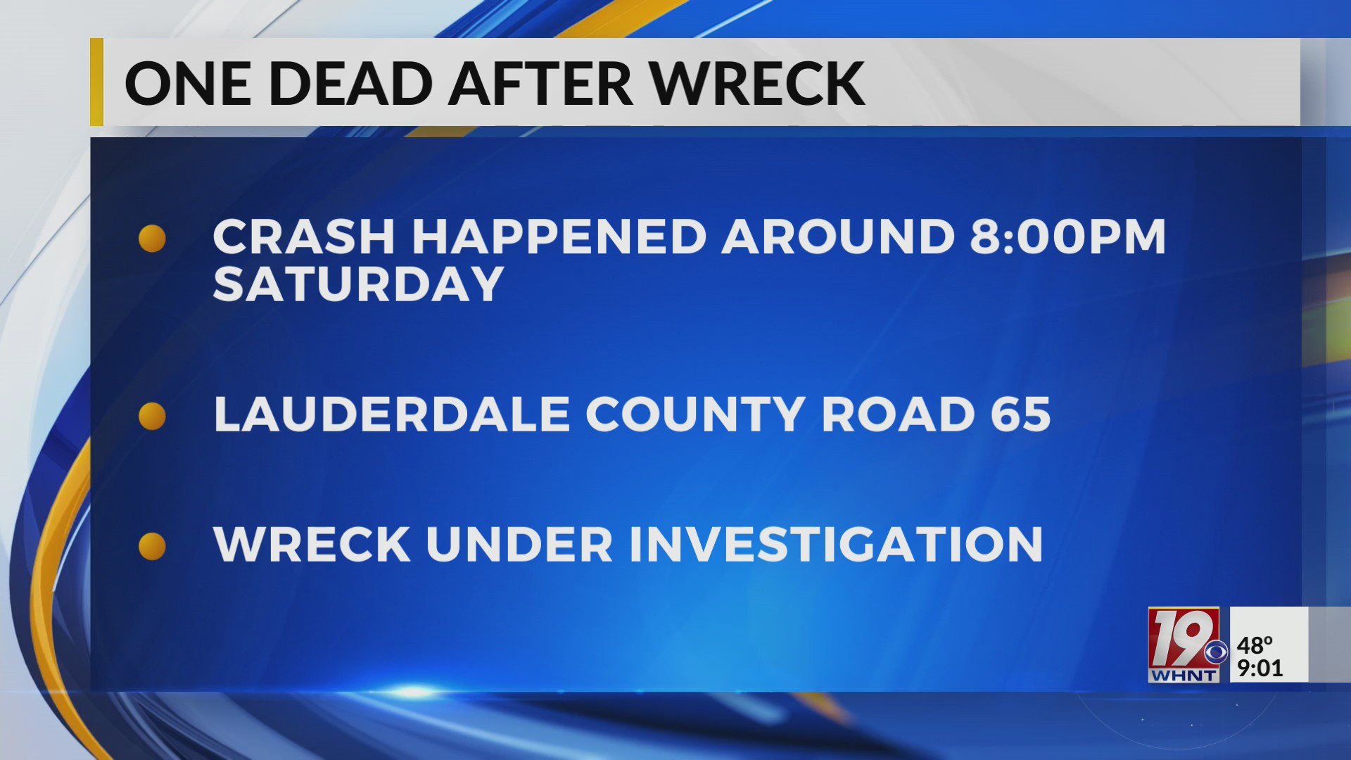 1 Dead, 1 Injured in Lauderdale County Crash | Dec. 31, 2023 | News 19 ...
