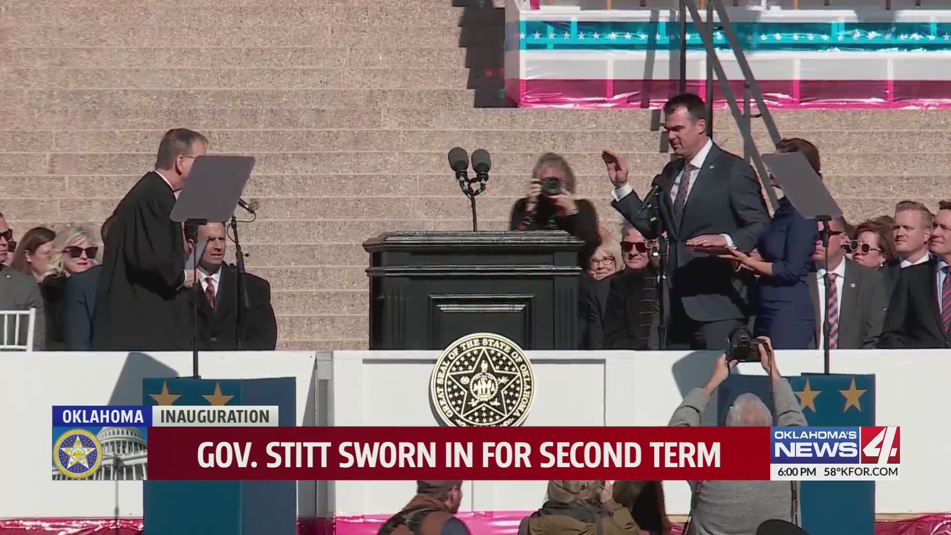 Gov. Stitt sworn in for second term – KFOR.com Oklahoma City