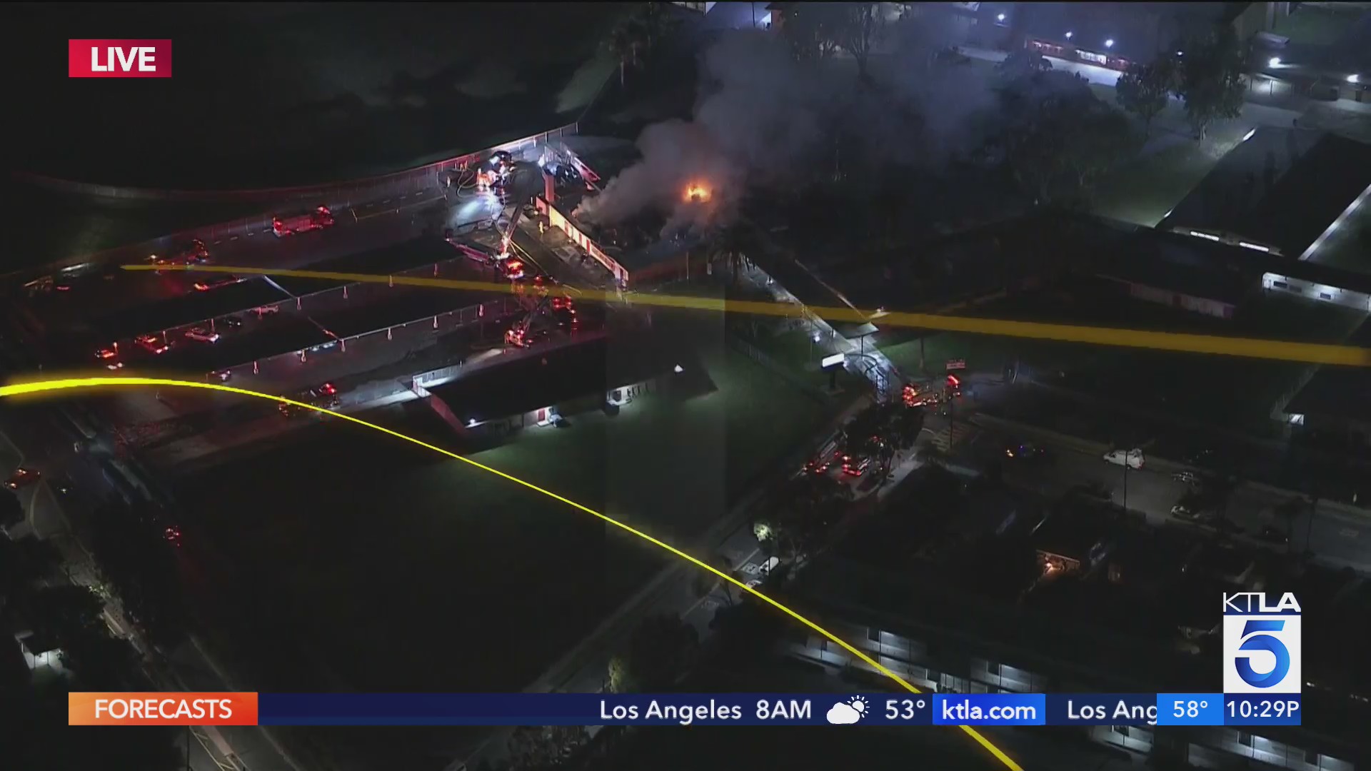 Firefighters battle blaze at high school in Compton – KTLA