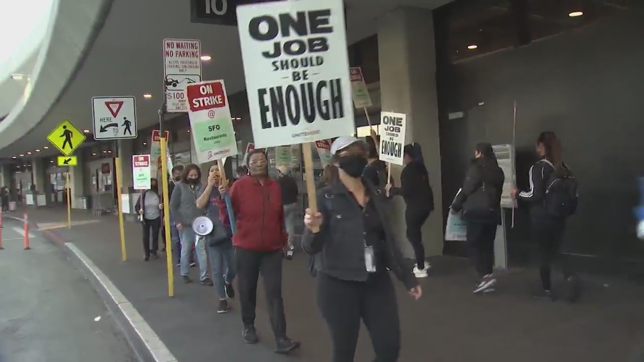 SFO employees strike for higher pay – KRON4