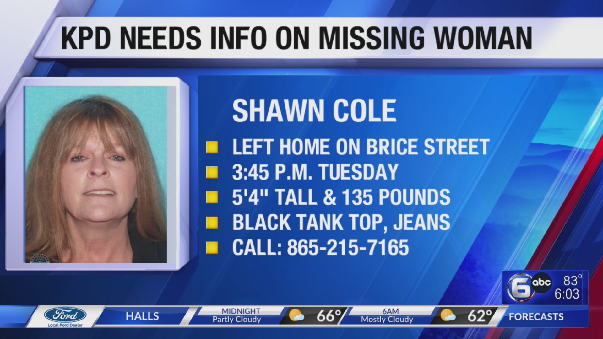 Knoxville Police searching for missing woman, Shawn Cole – WATE 6 On Your Side