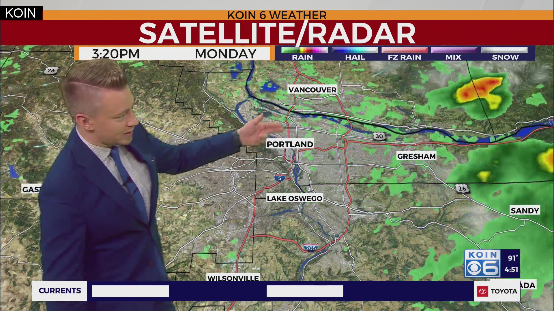 Thunderstorms build near Portland Monday – KOIN.com