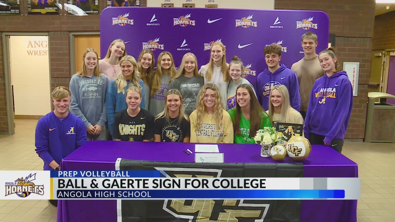 Angola High School’s Morgan Gaerte and Mya Ball sign to play college ...