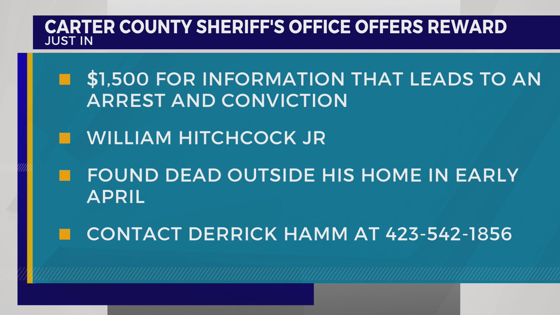 Carter County Sheriff’s Office offering reward for information on ...