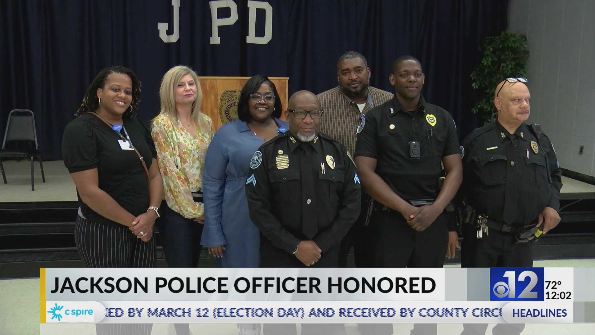 Jackson police officer hit by car honored by organization – WJTV