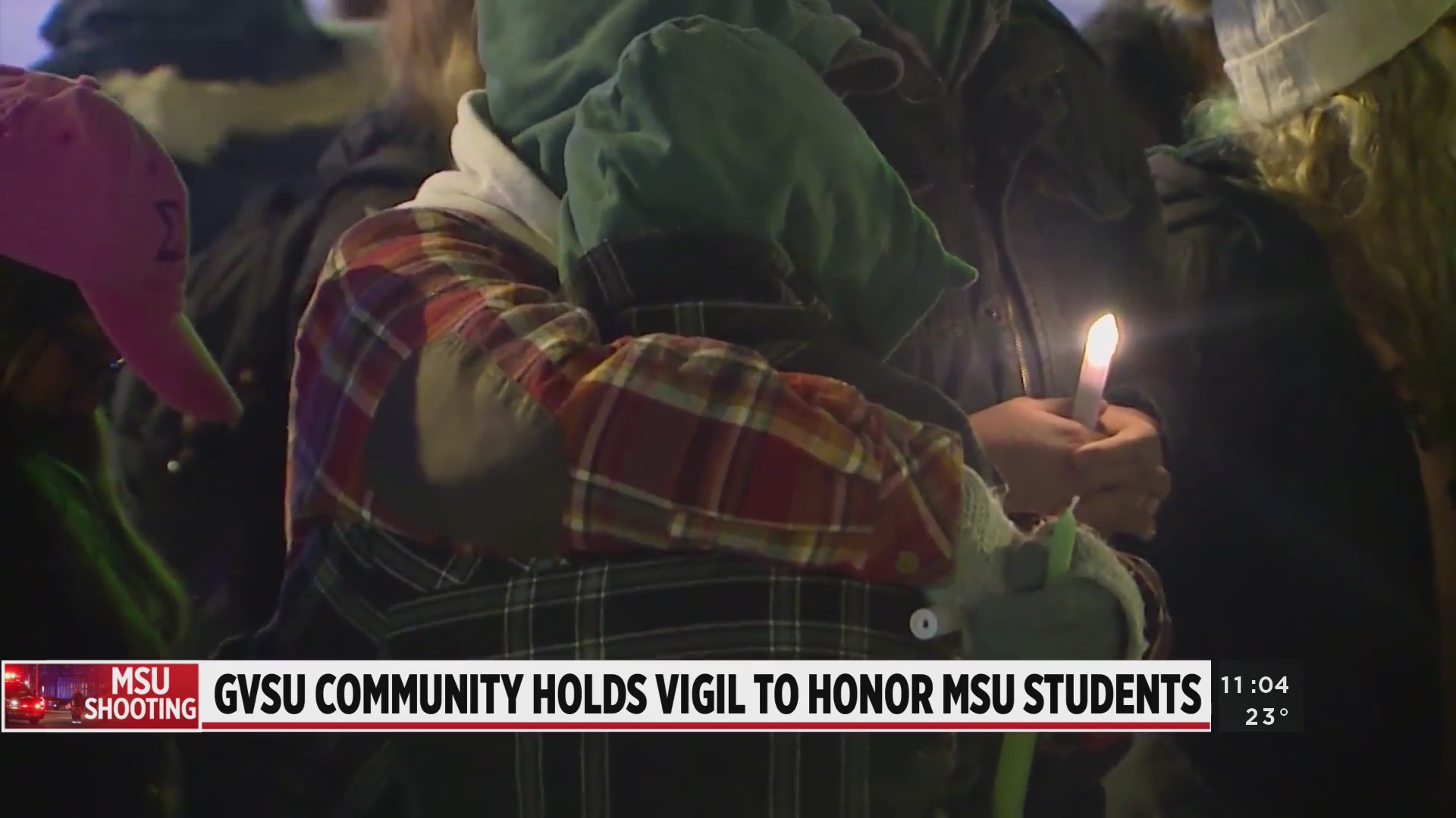 GVSU community holds vigil to honor MSU students – WOODTV.com
