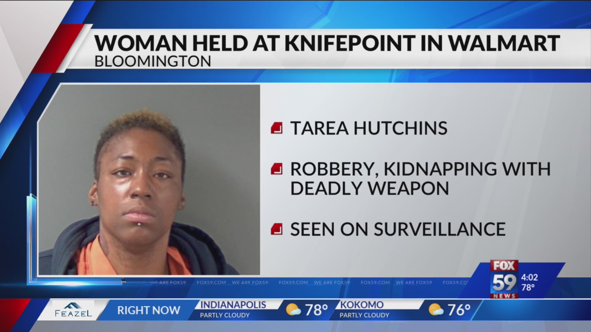 Woman accused of robbery by knifepoint at Bloomington Walmart – Fox 59