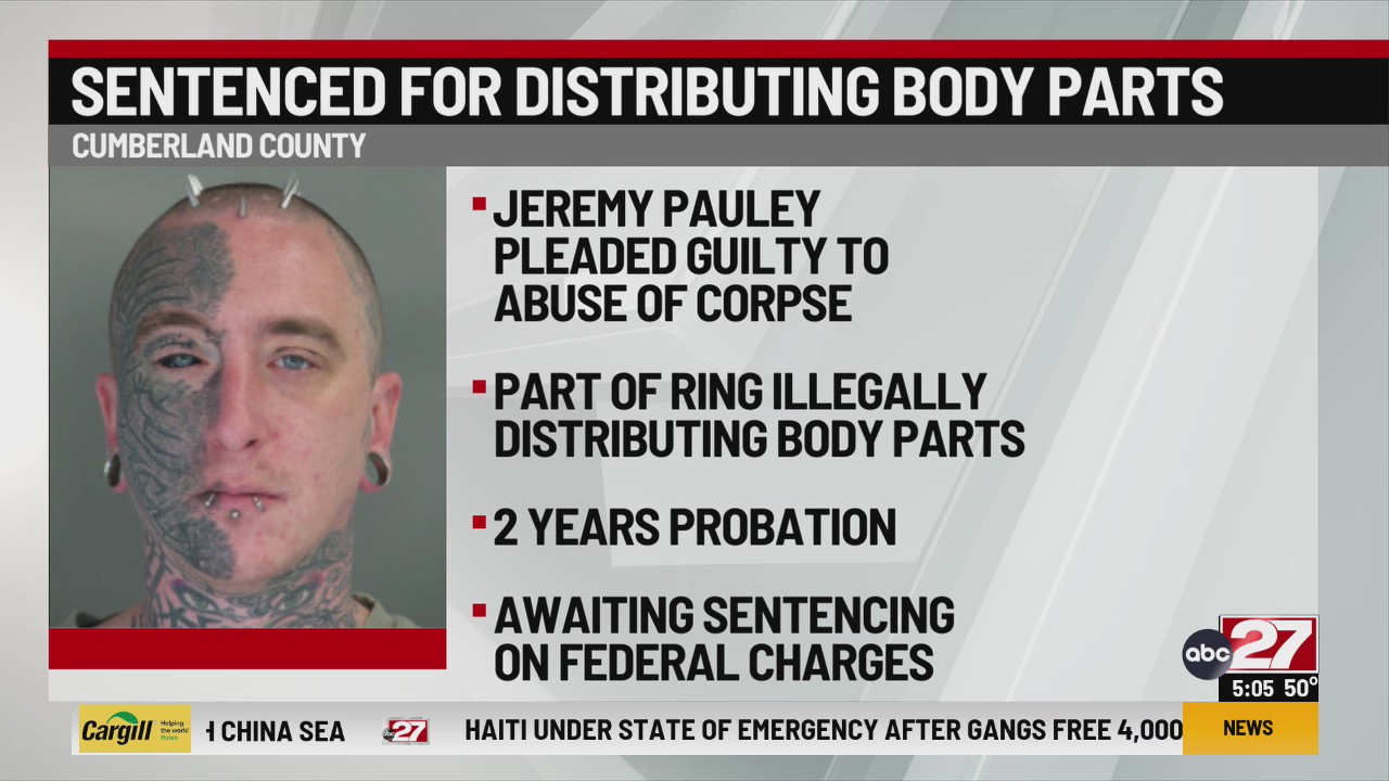 Cumberland County body parts trafficker gets probation – ABC27