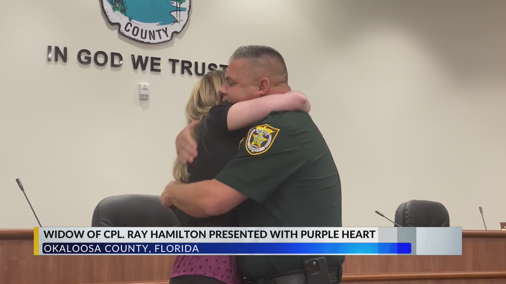 Widow of Okaloosa Co. deputy killed on Christmas Eve presented with ...