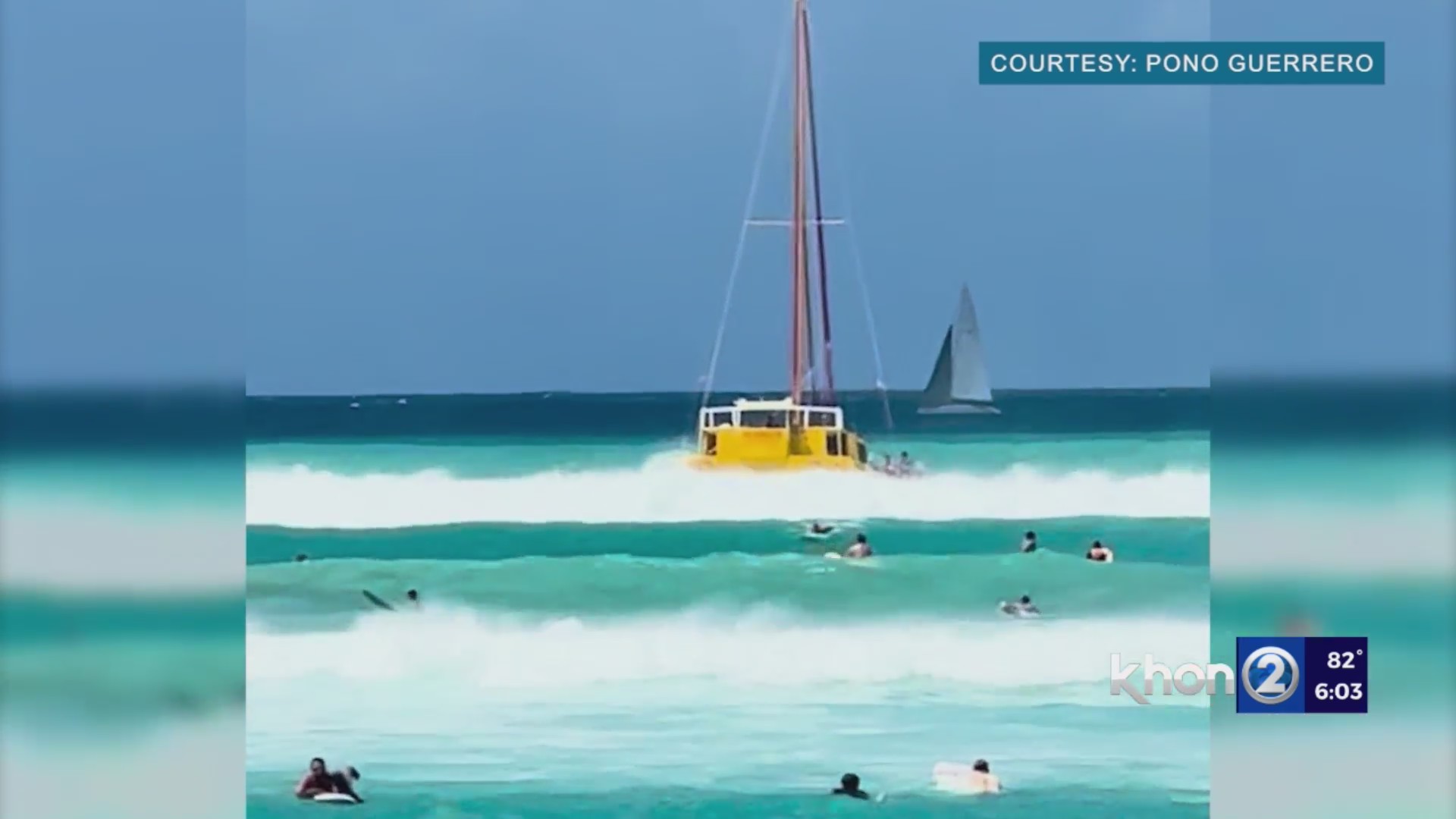 Multiple injured after large waves crash into catamaran in Waikiki – KHON2