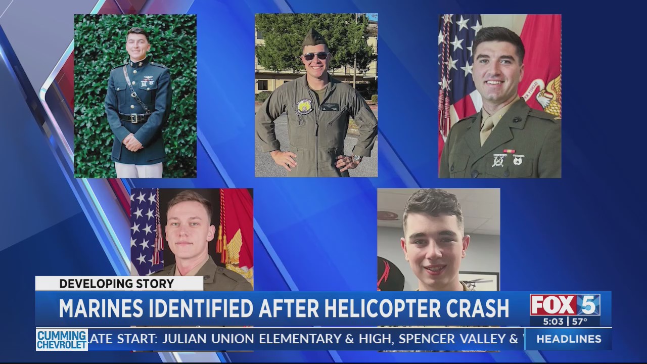 ‘Hold on to what you love.’ All five Marines killed in helicopter crash ...