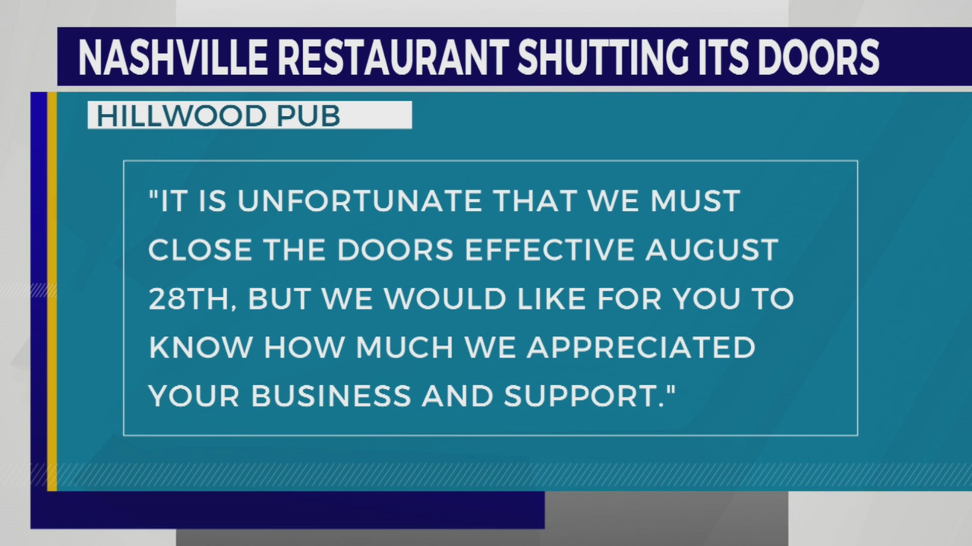 Another Nashville restaurant shutting its doors – WKRN News 2