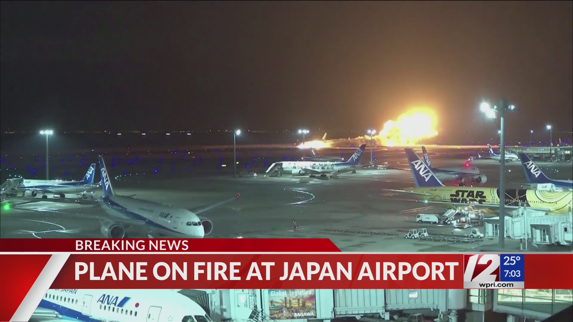 Plane catches fire on runway at Japan airport; 5 killed – WPRI.com