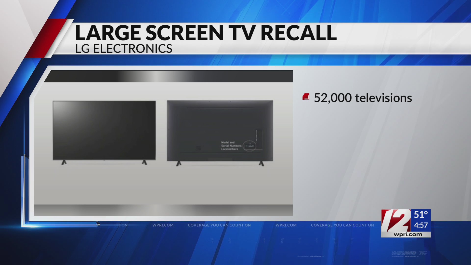 LG recalls nearly 57,000 TVs due to risks of tip-over, injury – WPRI.com