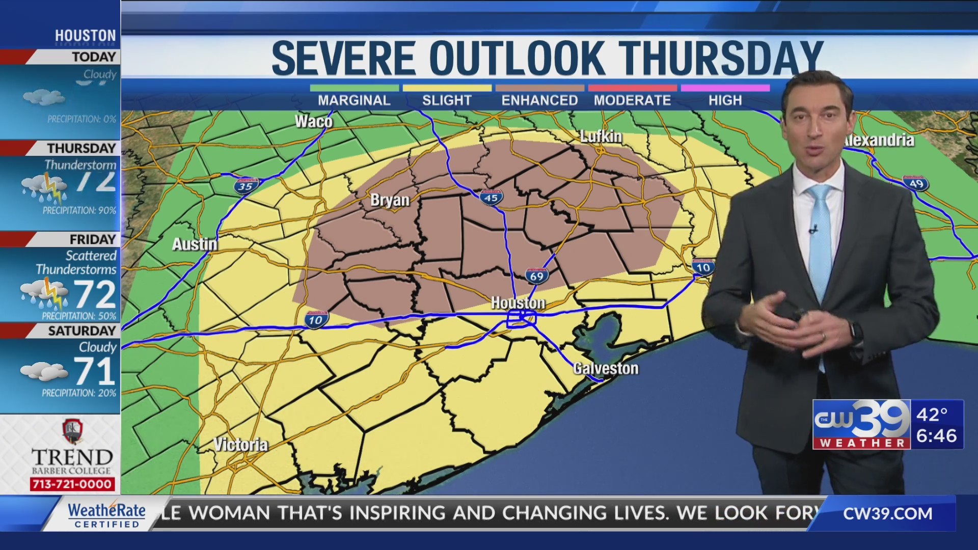 Severe storms, tornadoes possible Thursday – CW39 Houston