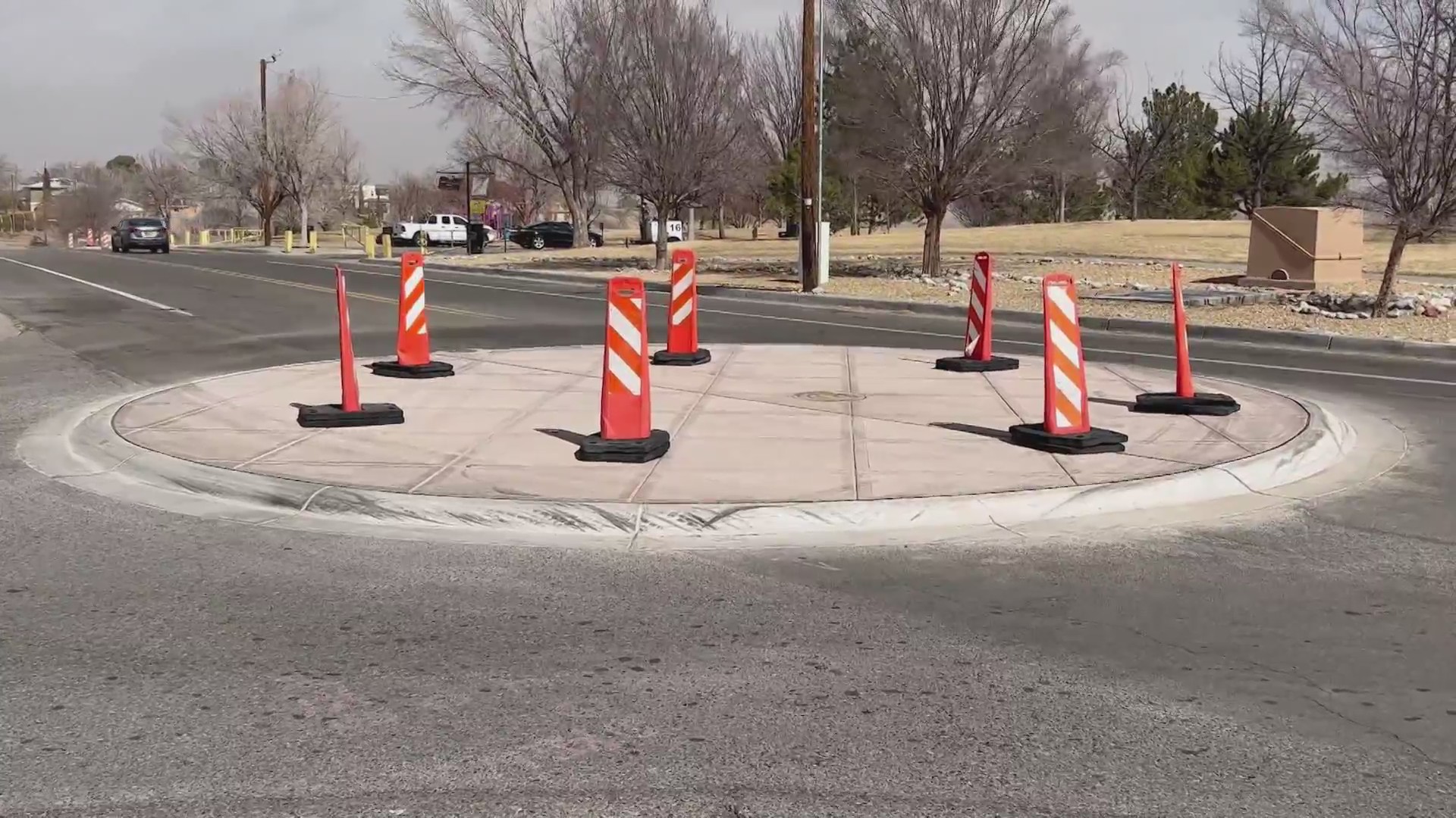 Neighbors upset over roundabout installation meant to ward off speeders ...