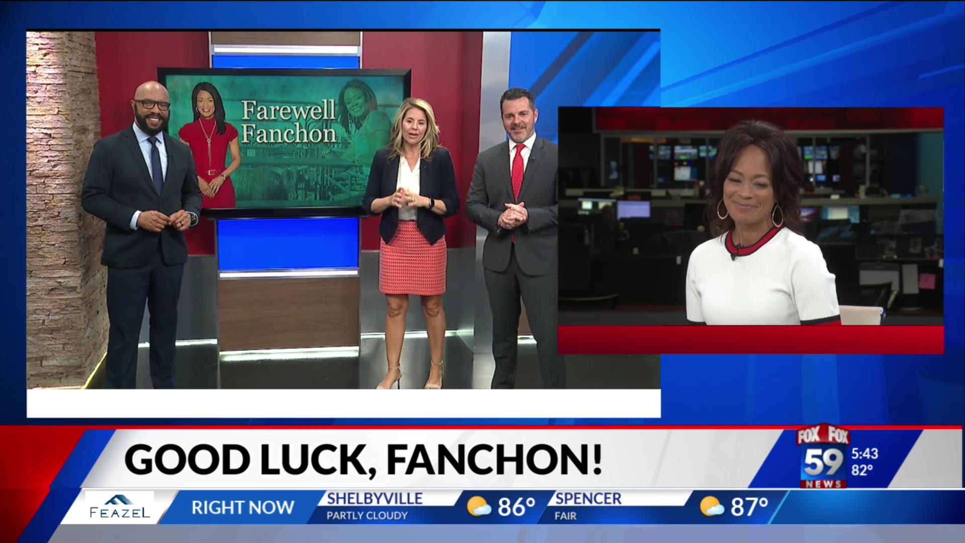 FOX59 morning crew says good luck to Fanchon – Fox 59