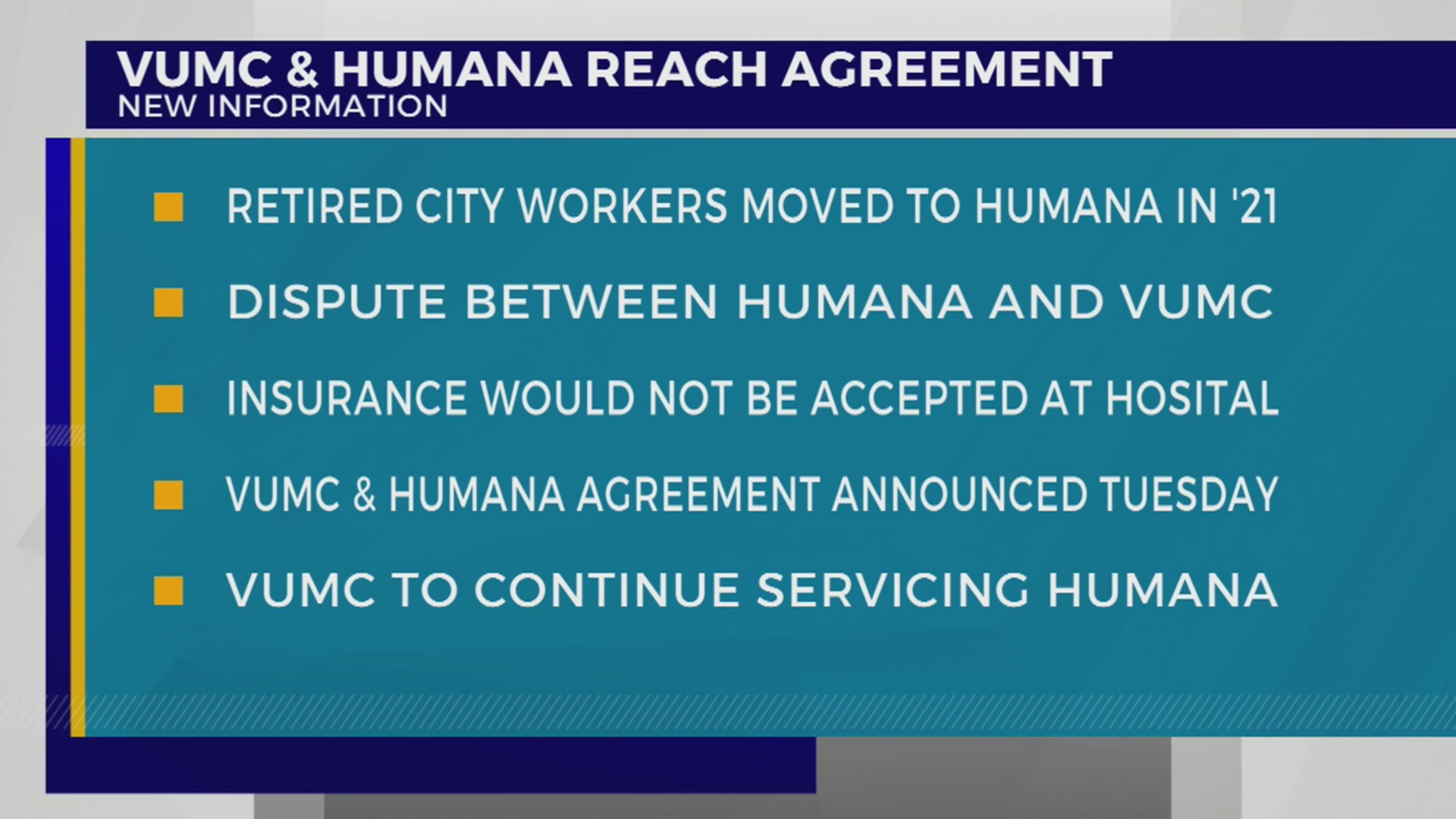 VUMC, Humana reach agreement – WKRN News 2