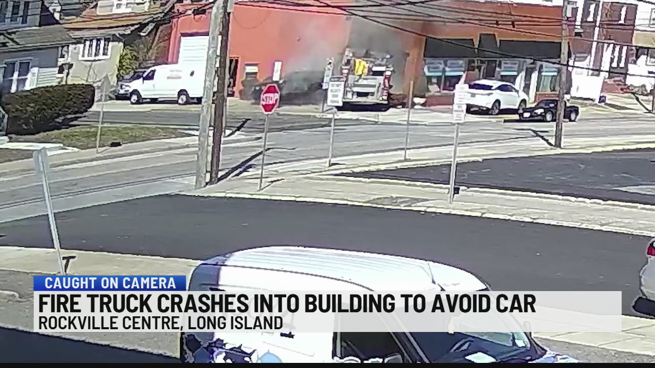 Fire truck crashes into building to avoid car – NEWS10 ABC