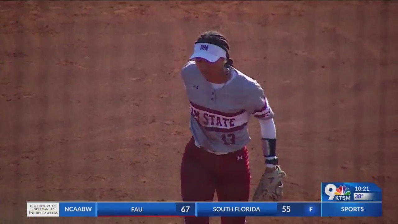 NMSU softball splits two games on day two of Troy Cox Classic – KTSM 9 News