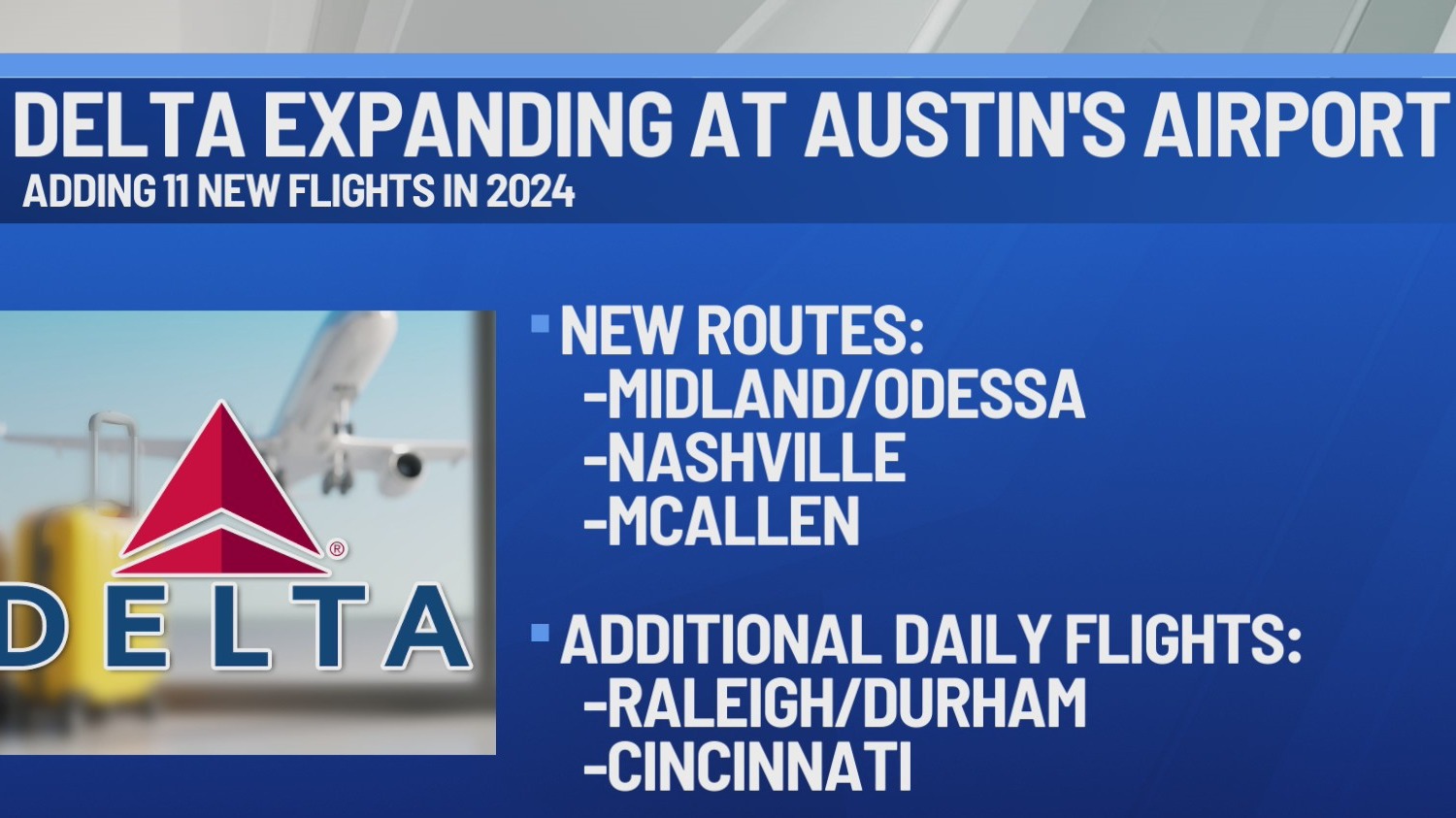 Delta Air Lines expanding at Austin airport, adding three new nonstop ...