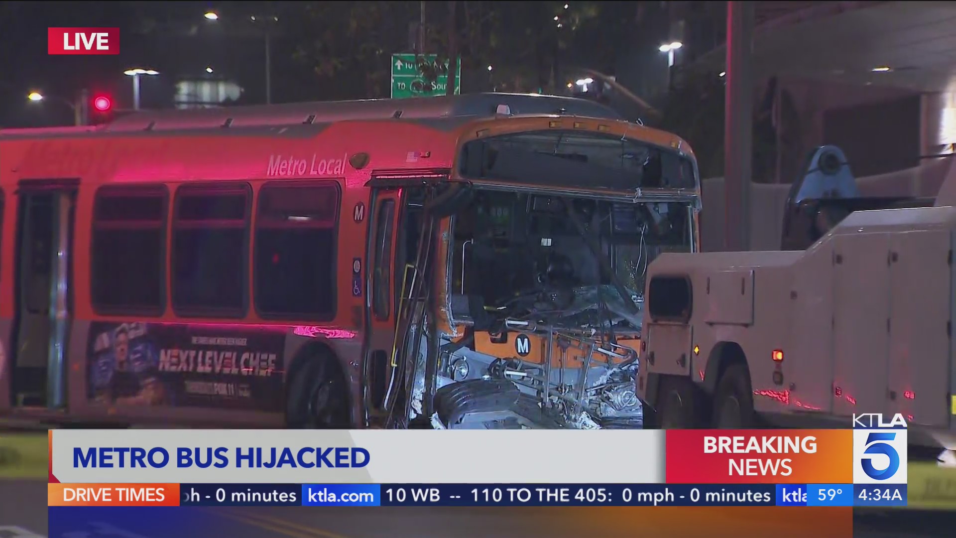 Hijacked Metro bus crashes into Ritz Carlton in Los Angeles – KTLA