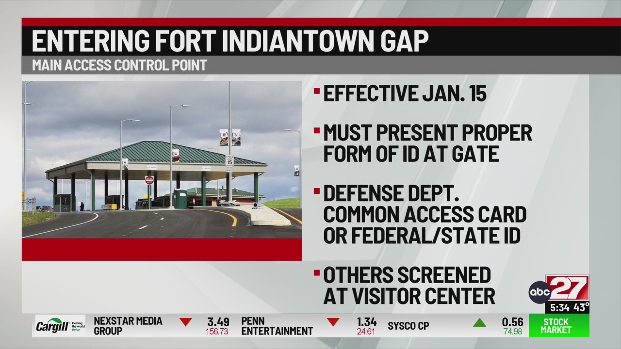 Changes coming to Ft. Indiantown Gap entrance procedures – ABC27