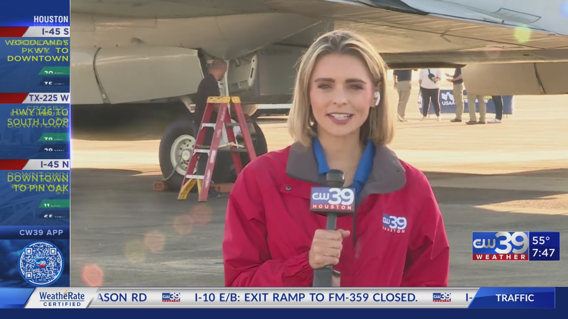 Meteorologist Tim Cady and Carrigan Chauvin LIVE at Ellington Airport ...