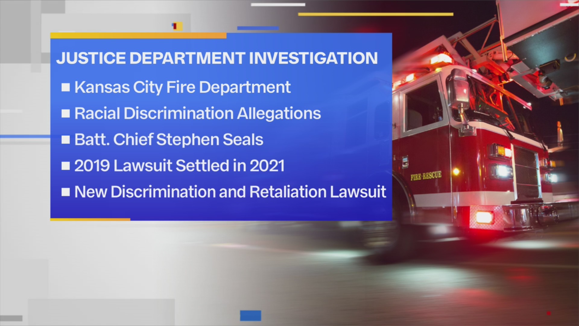 DOJ investigating KCFD over race discrimination – FOX 4 Kansas City ...