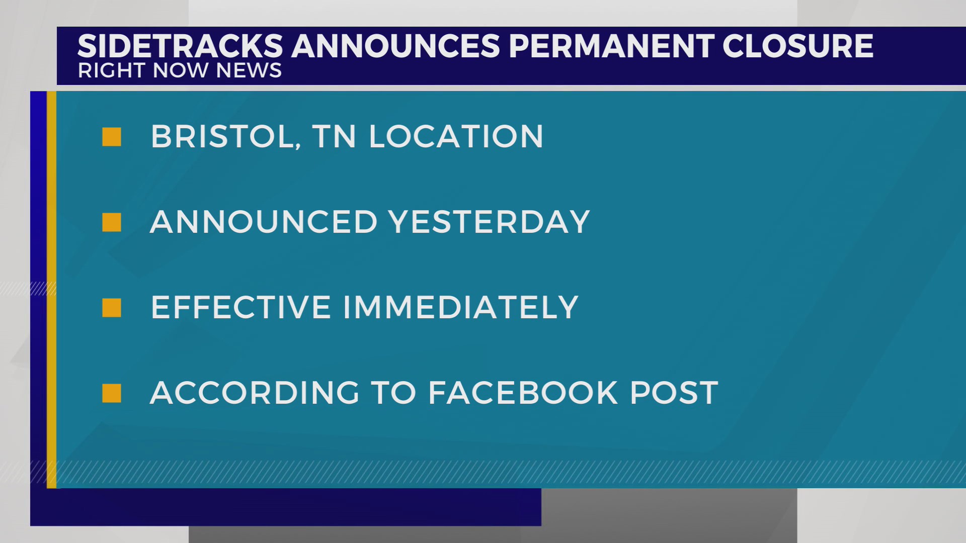 SideTracks in Bristol announces permanent closure, effective immediately – WJHL | Tri-Cities ...
