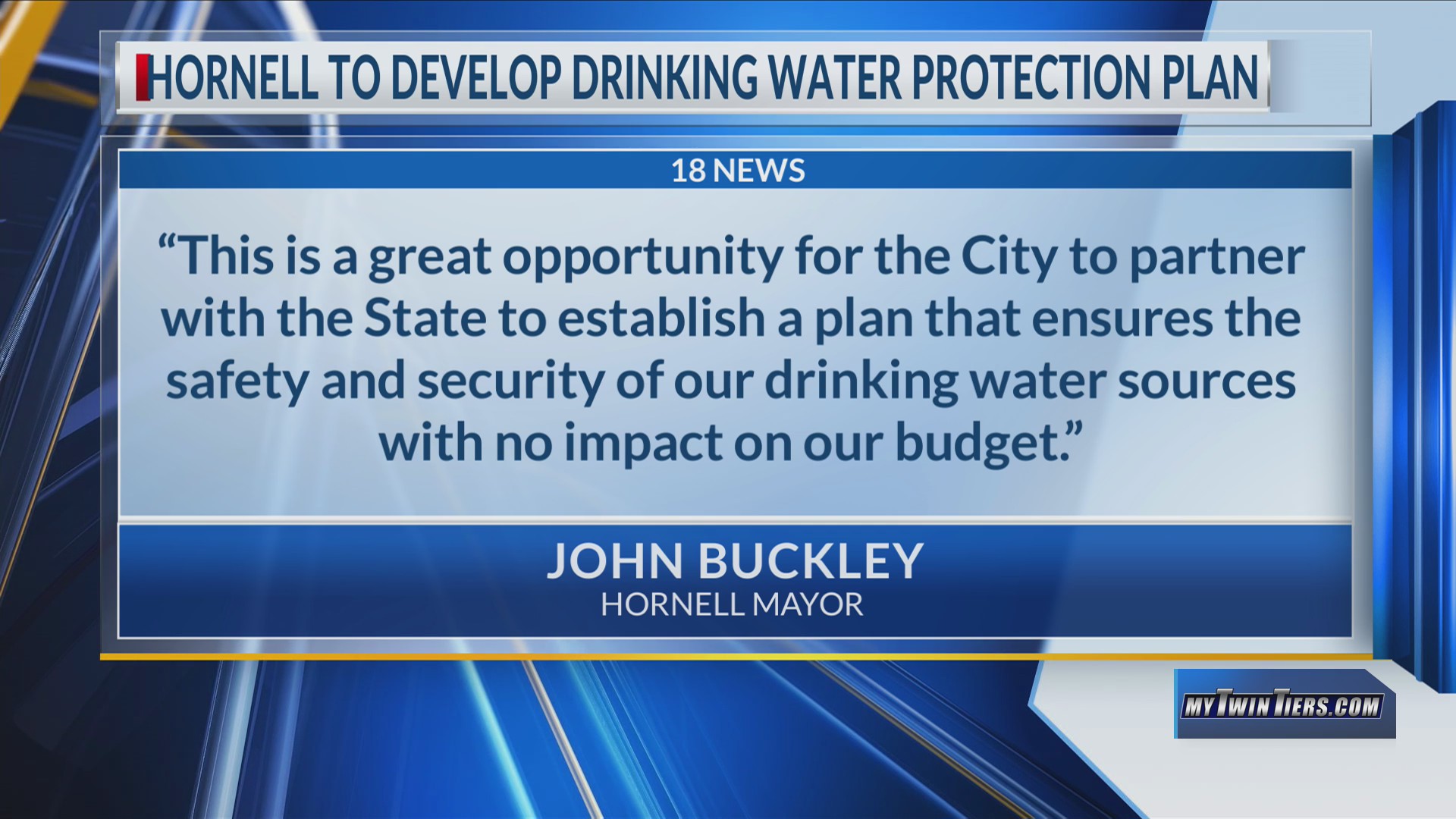 Hornell to develop drinking water protection plan – WETM – MyTwinTiers.com