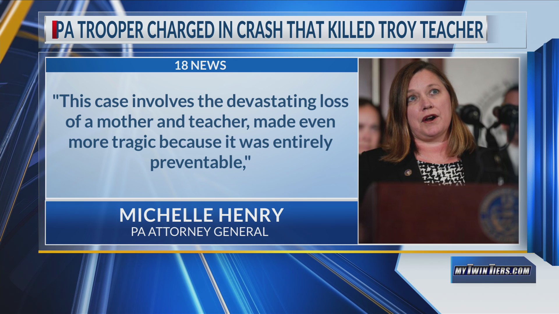 Pennsylvania State Trooper charged in crash that killed Troy teacher – WETM – MyTwinTiers.com