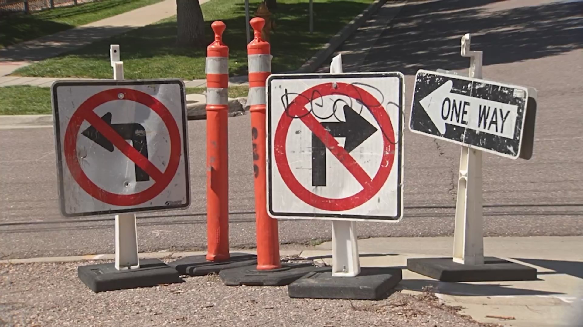 Mess of traffic signs causes issues near Empower Field – FOX31 Denver