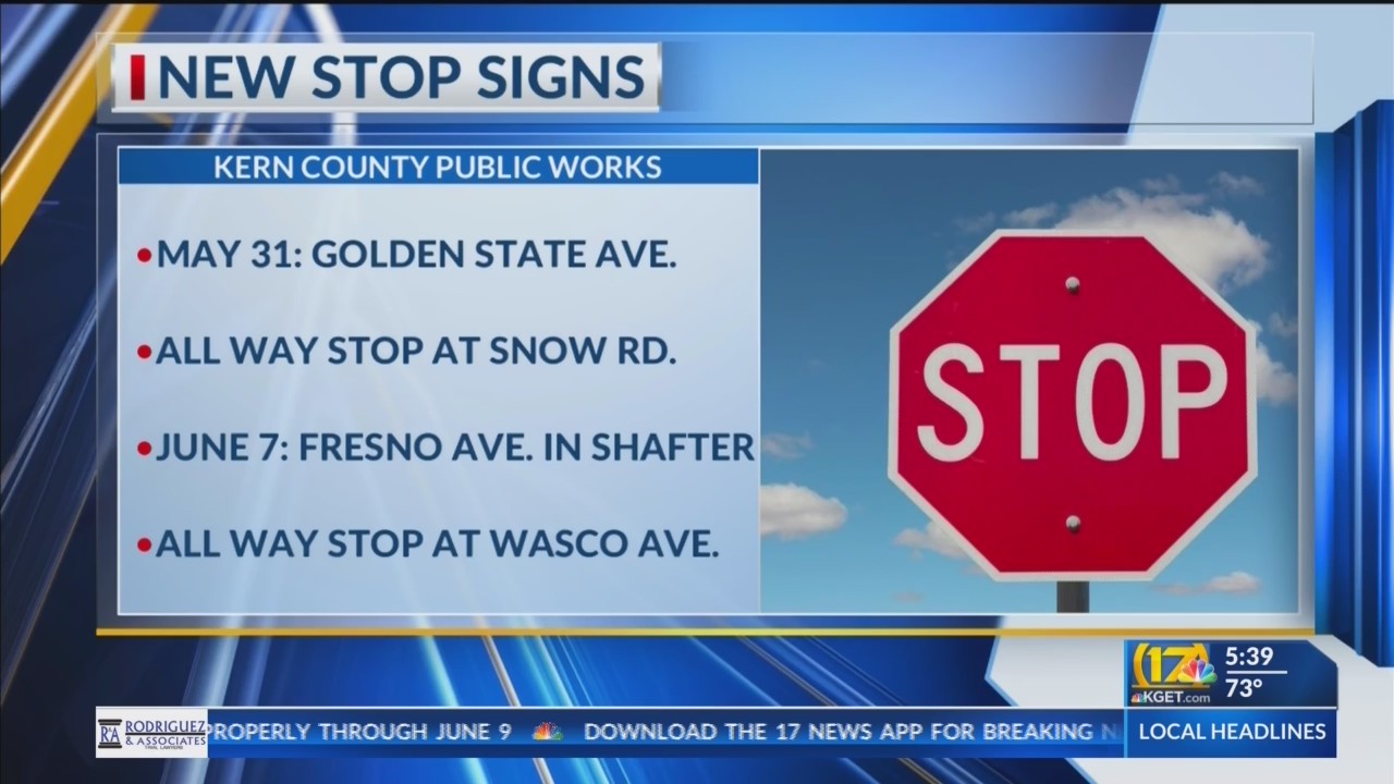 County to create 4-way stops at 2 intersections – KGET 17