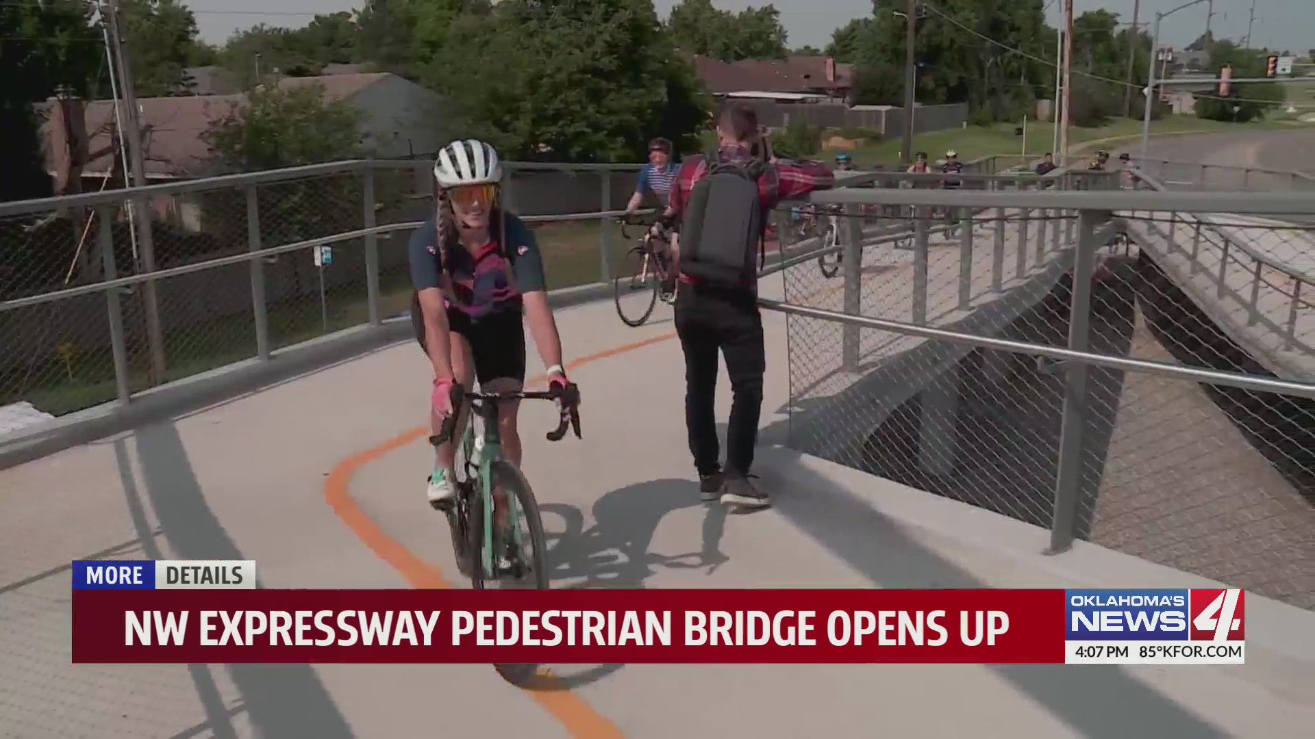 NW Expressway pedestrian bridge opens up – KFOR.com Oklahoma City