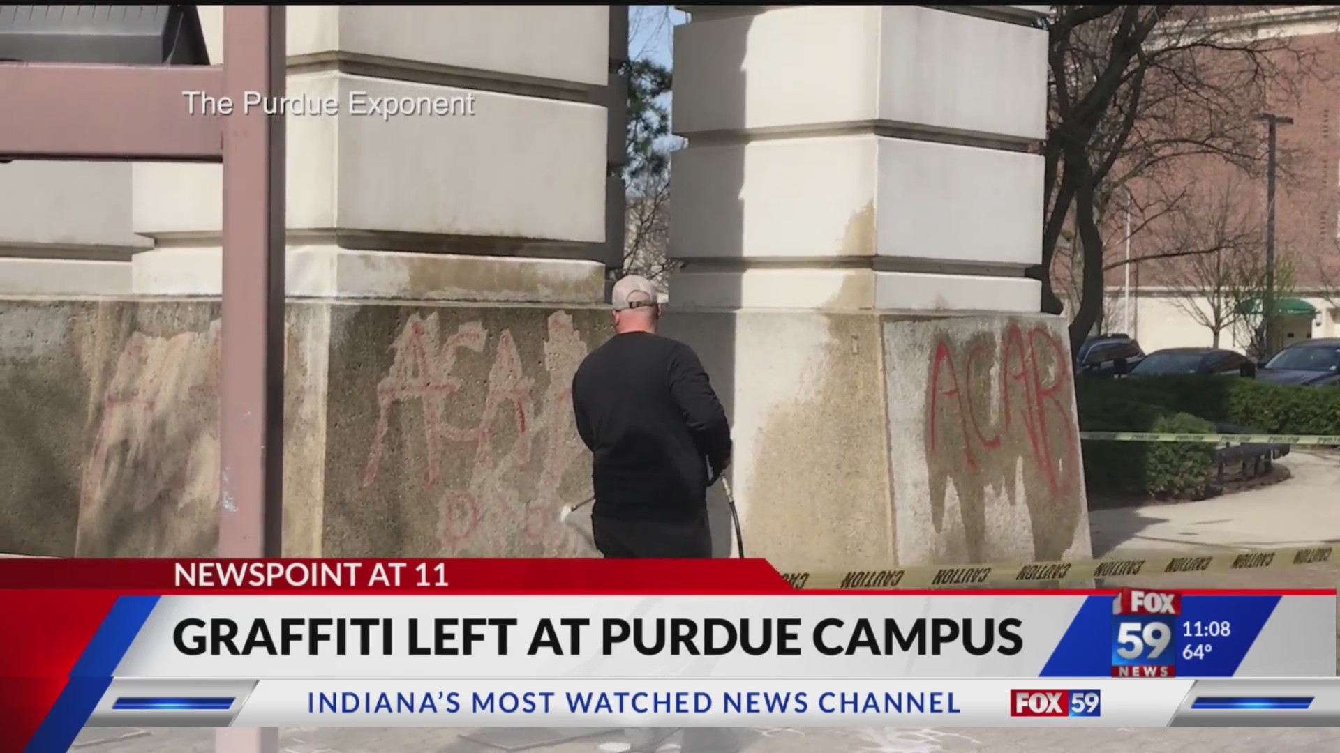 Purdue investigating anti-police vandalism on campus – Fox 59