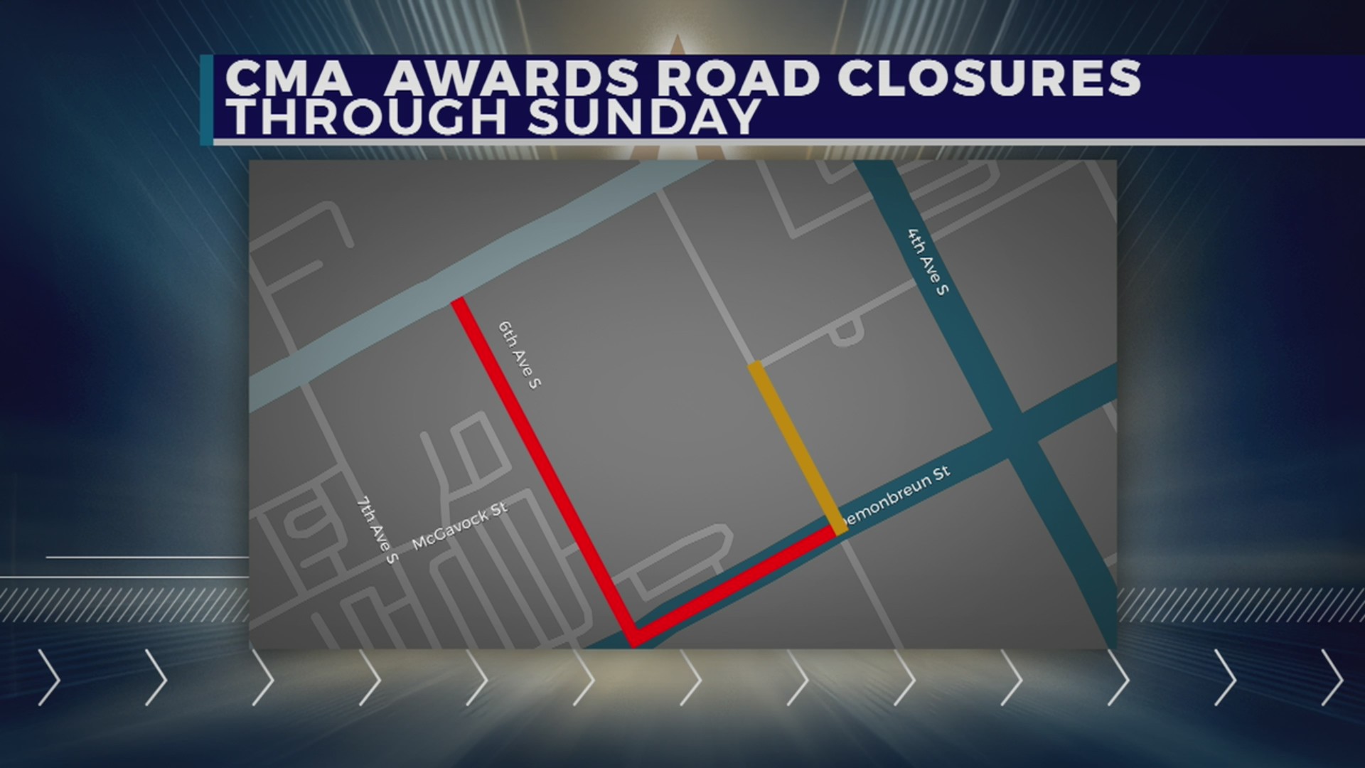 Road closures in effect for 2023 CMA Awards – WKRN News 2