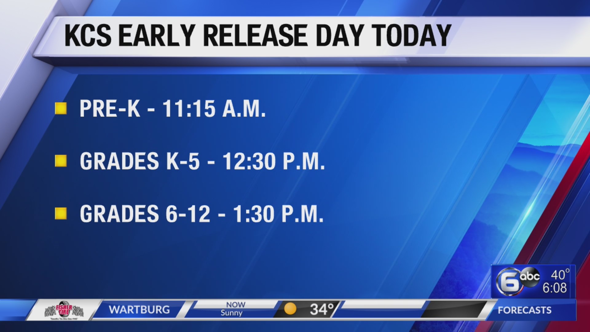 KCS early release day Nov. 16 – WATE 6 On Your Side