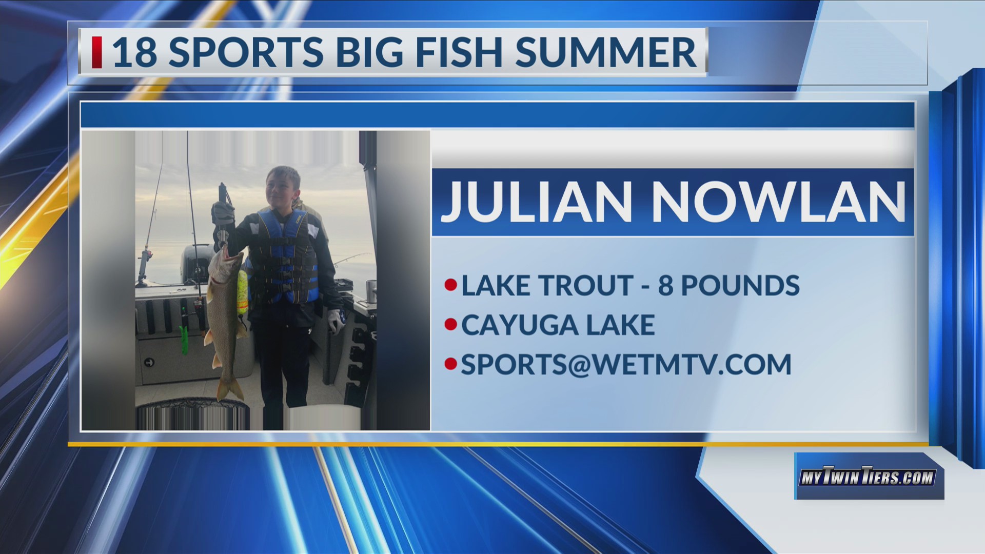 18 Sports’ Big Fish Summer – Julian Nowlan’s Lake Trout – WETM ...
