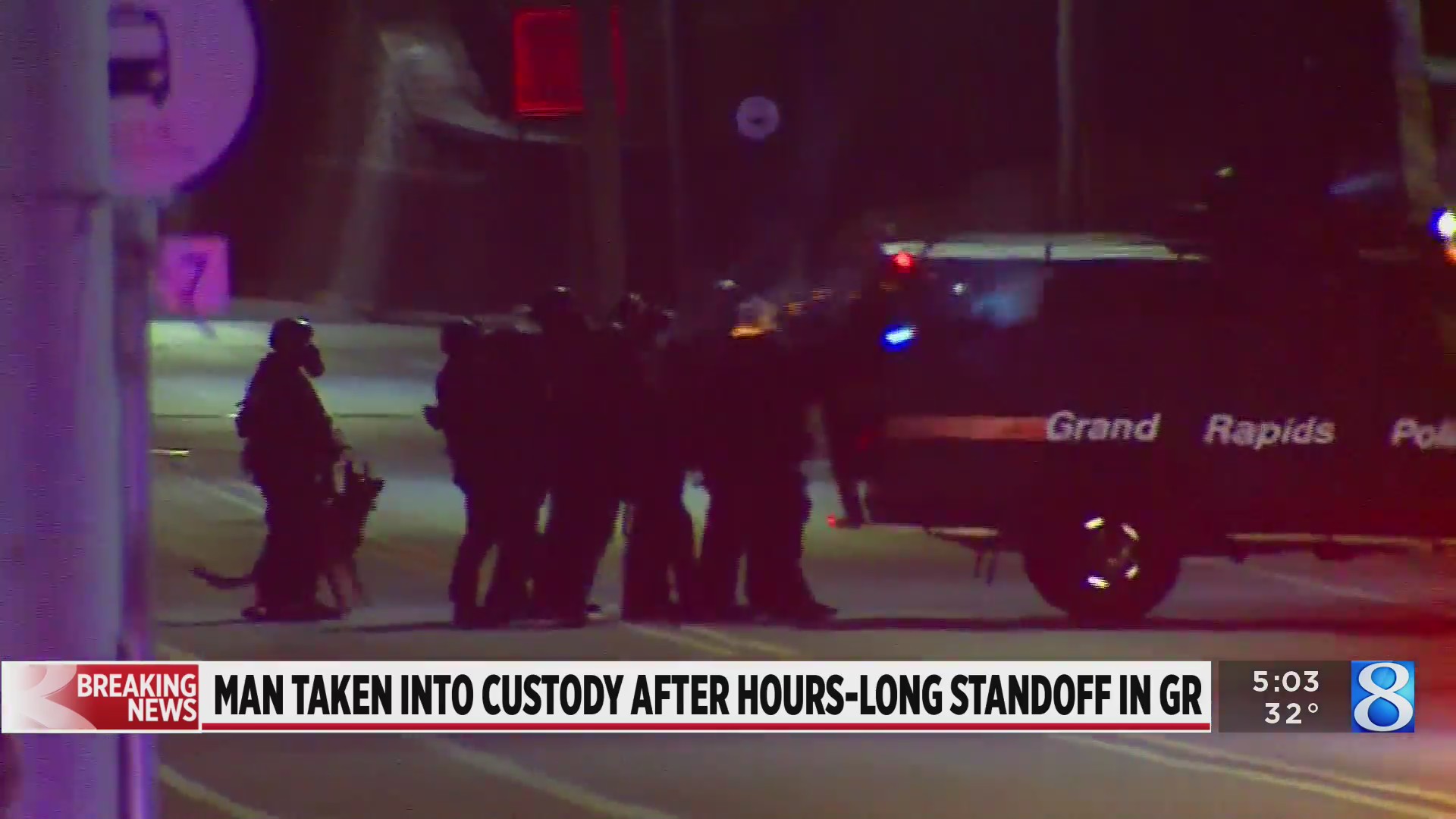 GRPD: Police K-9 stabbed during standoff; suspect arrested – WOODTV.com