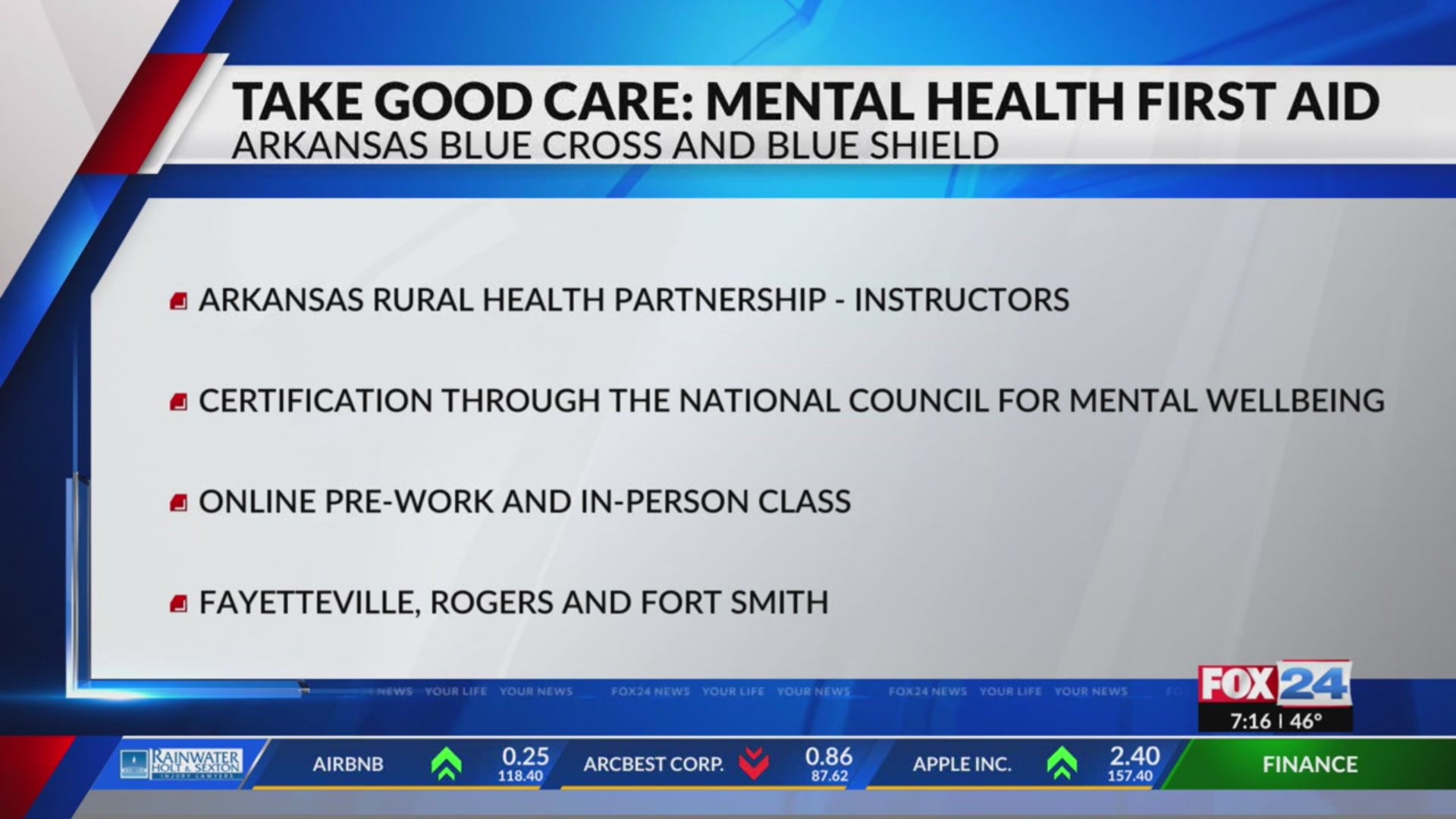 KNWA Today: Arkansas BCBS to host Mental Health First Aid training ...