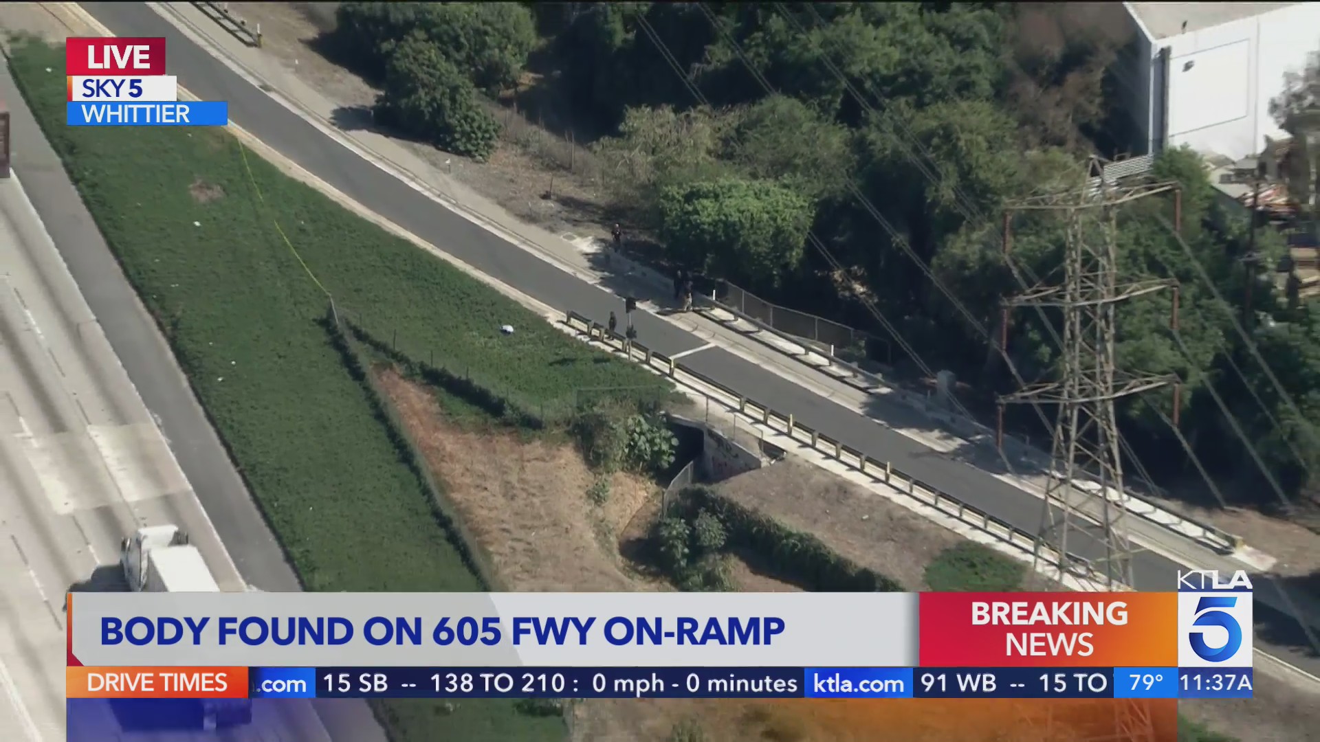 Body found on 605 Freeway on ramp – KTLA