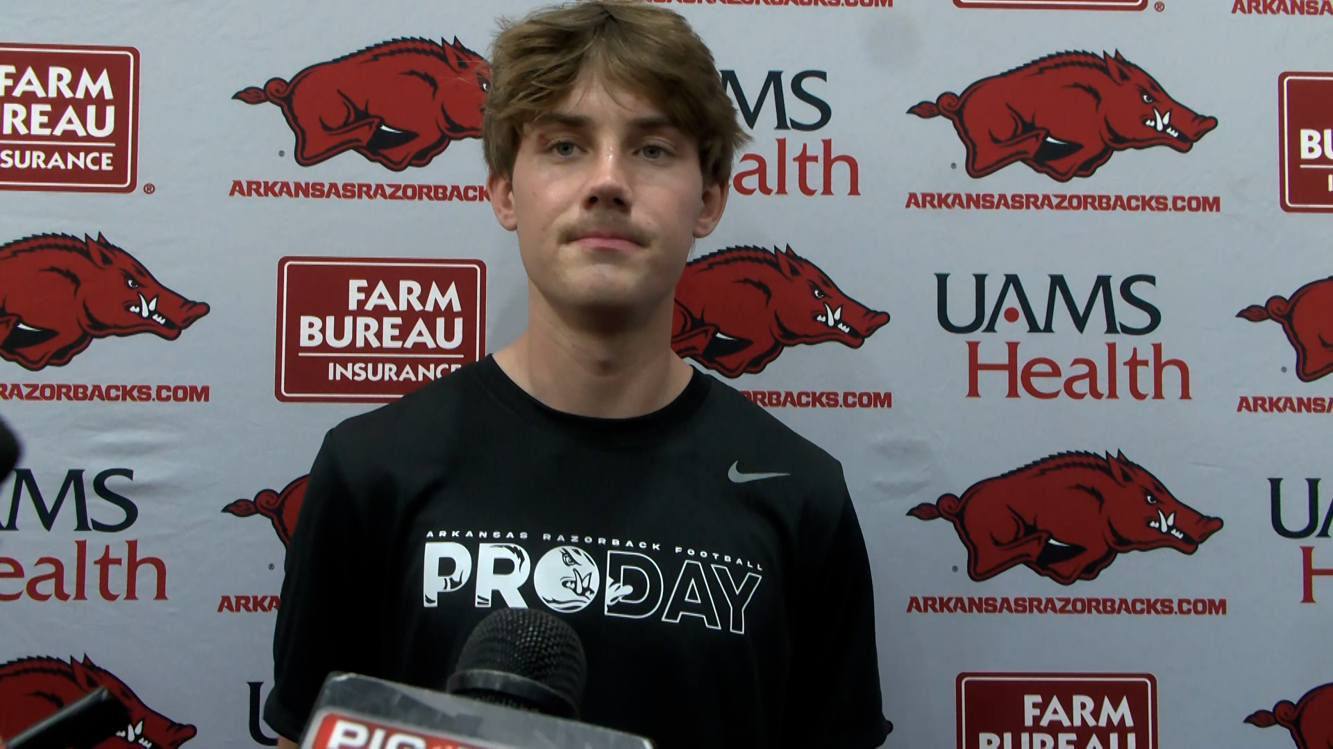Former Arkansas football players meet with media following Pro Day 2024 ...