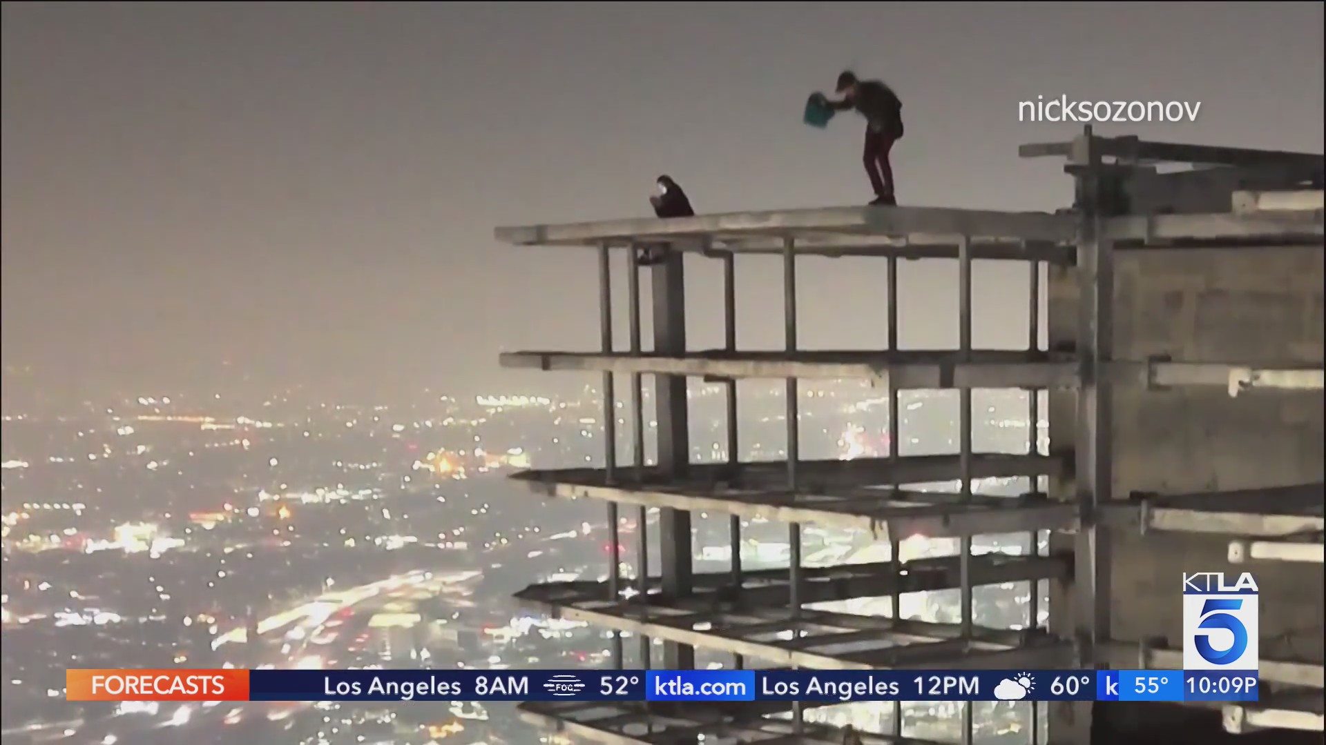 BASE jumpers plunge from vandalized downtown L.A. skyscraper – KTLA